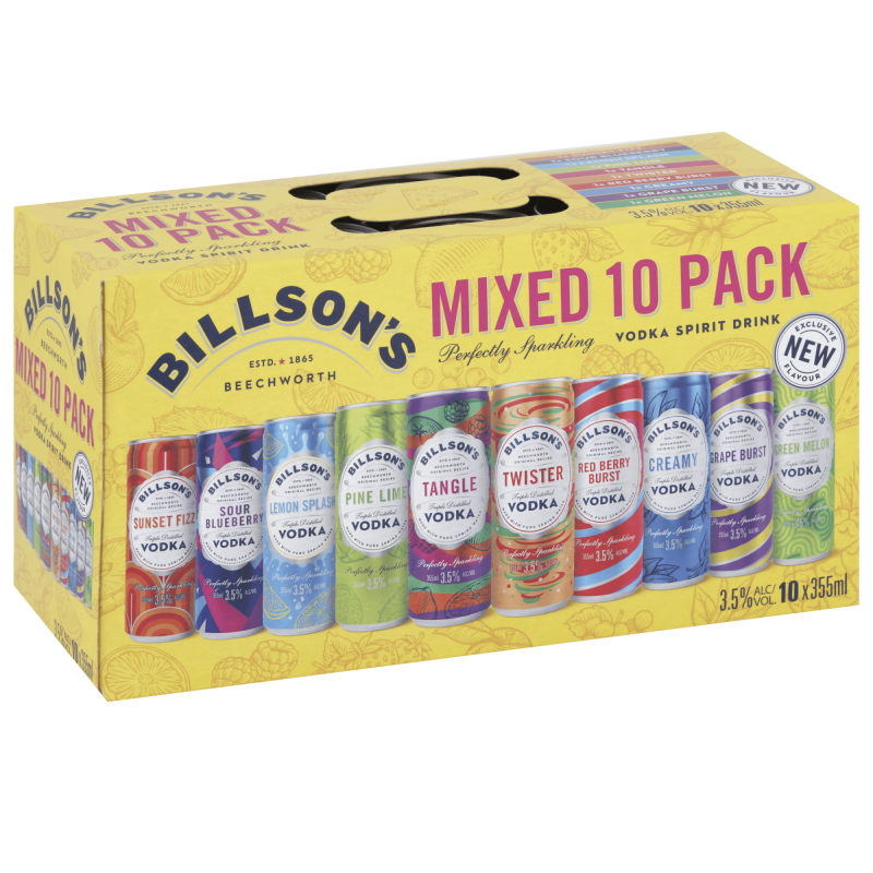 BILLSONS PMX VDK MX10PK 355ML - Liquor2door